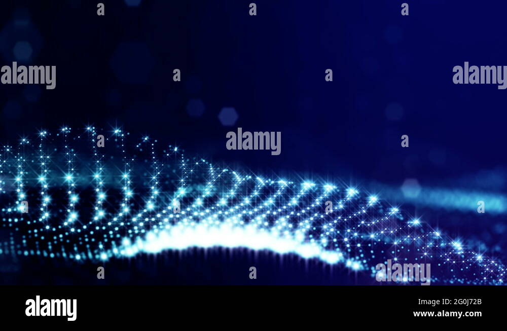 3d rendering background with particles with depth of field. Loop ...