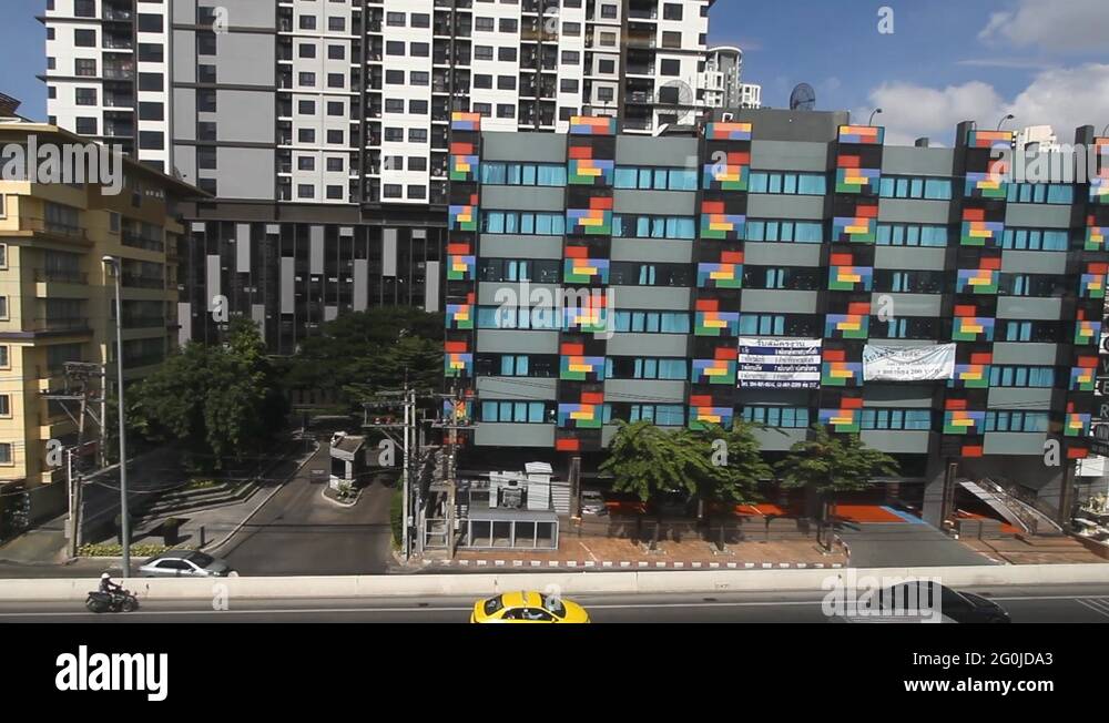 Bangkok, Thailand. City view out of the window of a moving train Stock ...
