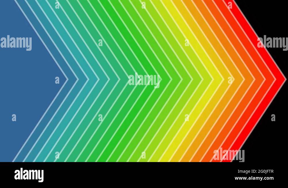 Right direction, animated arrows shape in spectrum colors, animated ...