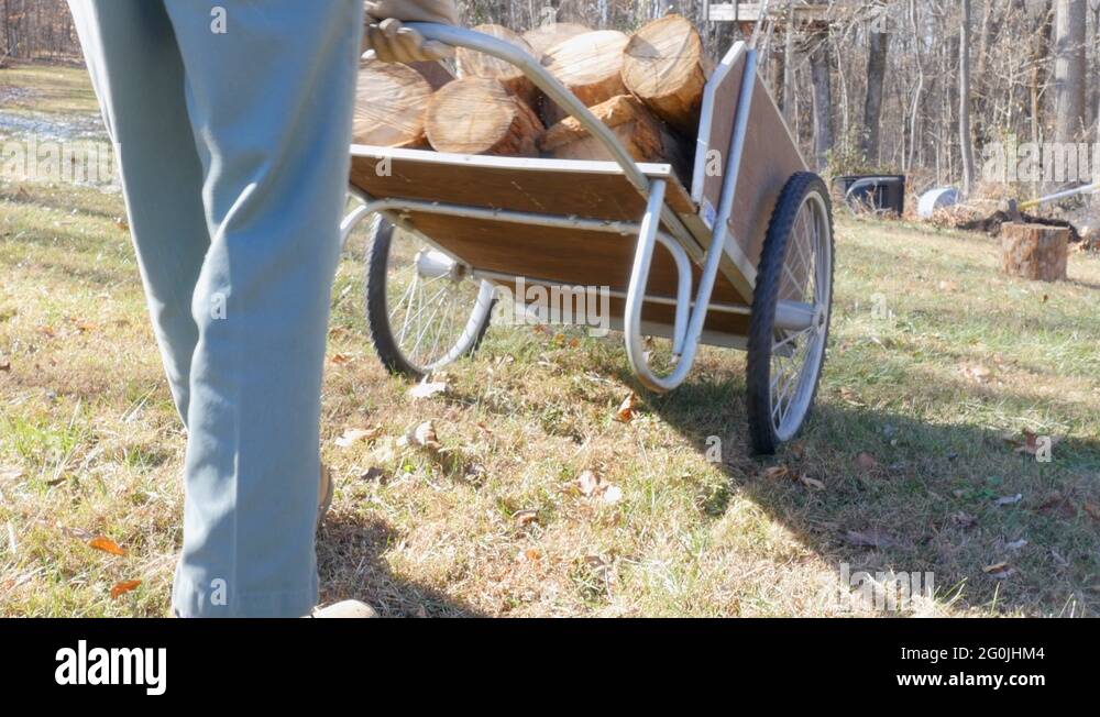 Low Angle of a Hardworking Man Pushing a Wheelbarrow in 4k Stock Video ...