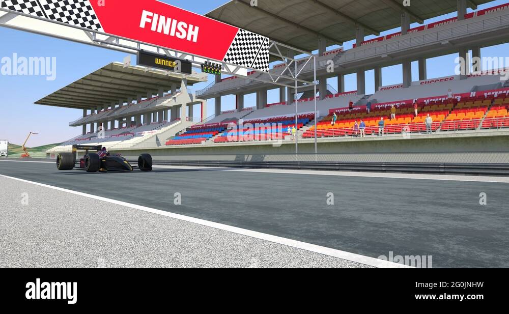 Formula One Car Crossing Finish Line - 4K 3D Animation Stock Video ...