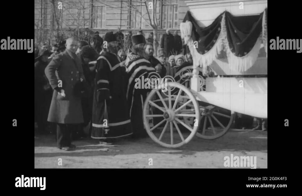 Priest praying for the typical Russian funeral - 1918-1919 Stock Video ...