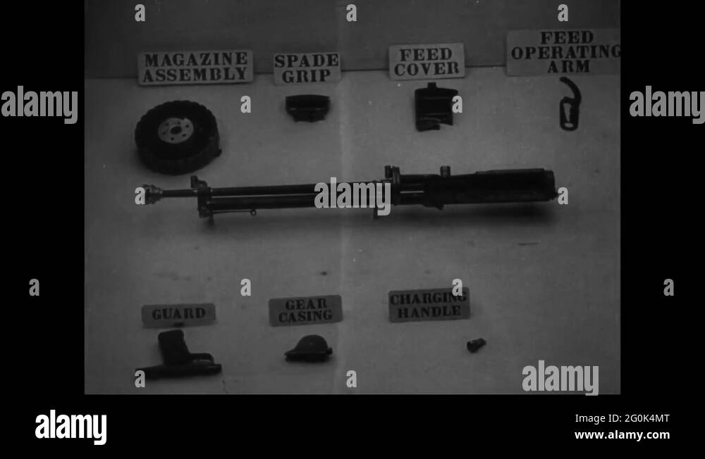 Video demonstrates the parts and assembly of Lewis gun - 1914 Stock ...