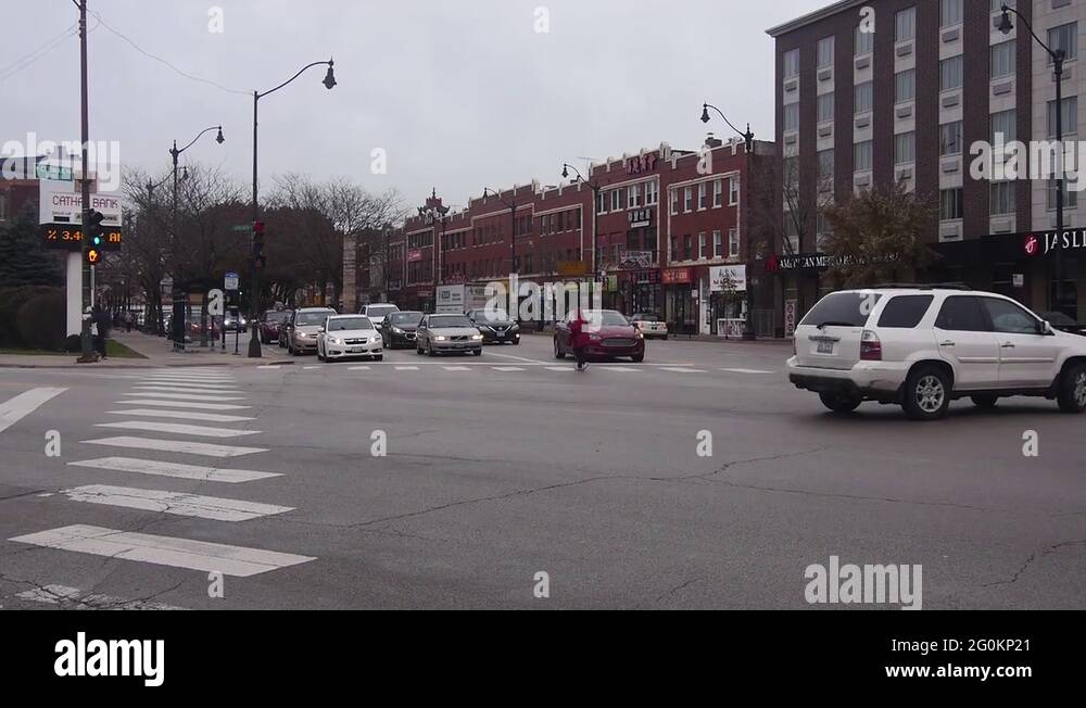 Cars Crossing Road At Intersection - Static Stock Video Footage - Alamy