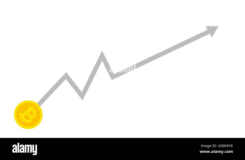 Bitcoin Coin Sign Goes Up and Down on Currency Graphic. 4K Animation ...