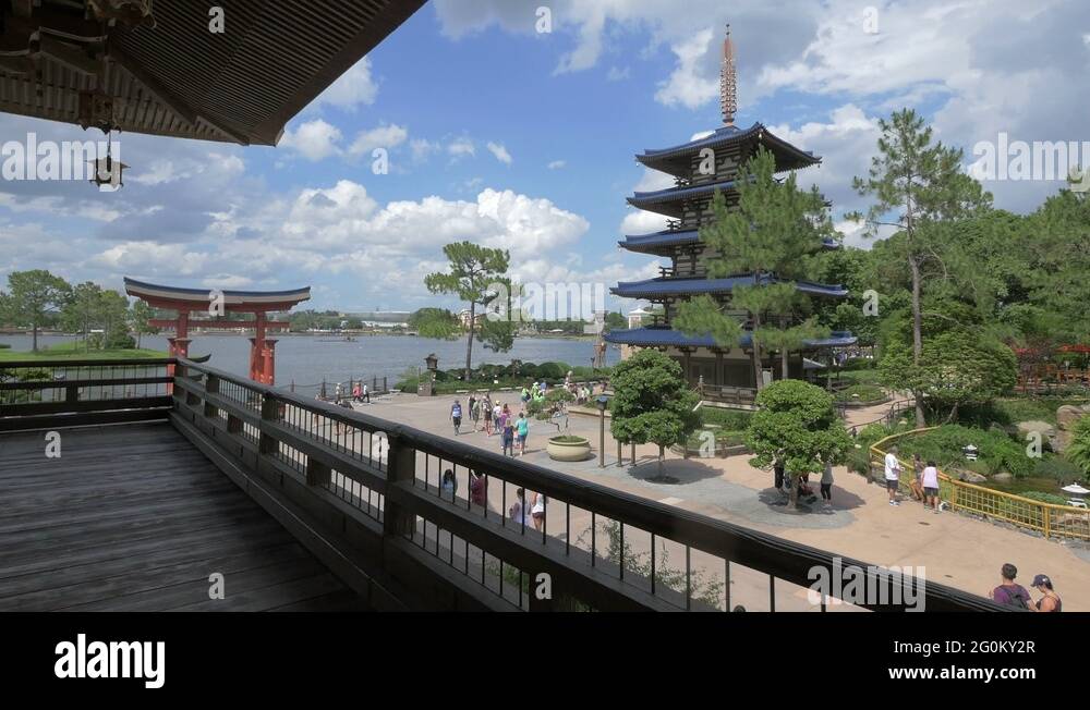 Pagoda at the Japan Pavilion in Epcot Center Stock Video Footage - Alamy