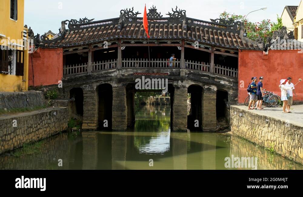 Japanese Covered Bridge in Hoi An Vietnam Stock Video Footage - Alamy