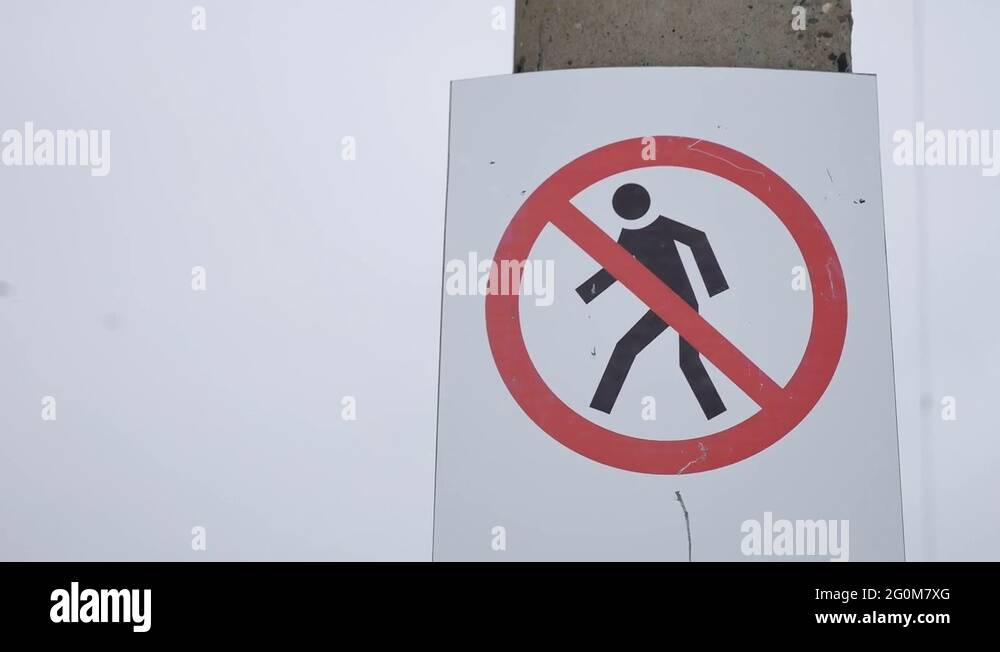 Pedestrian traffic prohibited sign Stock Videos & Footage - HD and 4K ...
