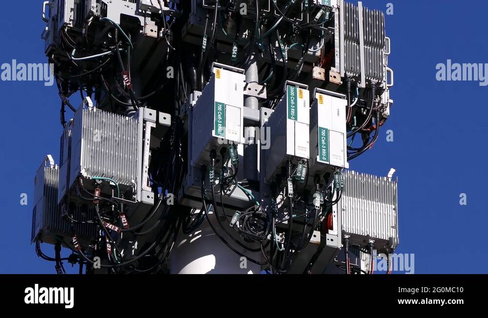 Cell phone and data communications tower for 4G LTE 5G technology Stock ...