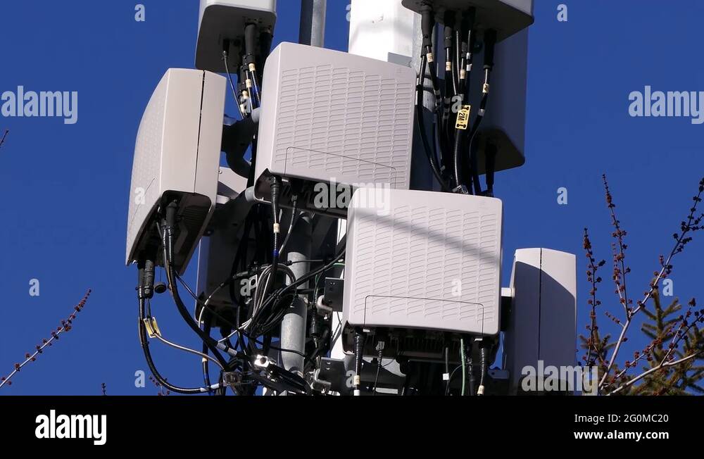 Cell phone and data communications tower for 4G LTE 5G technology Stock ...