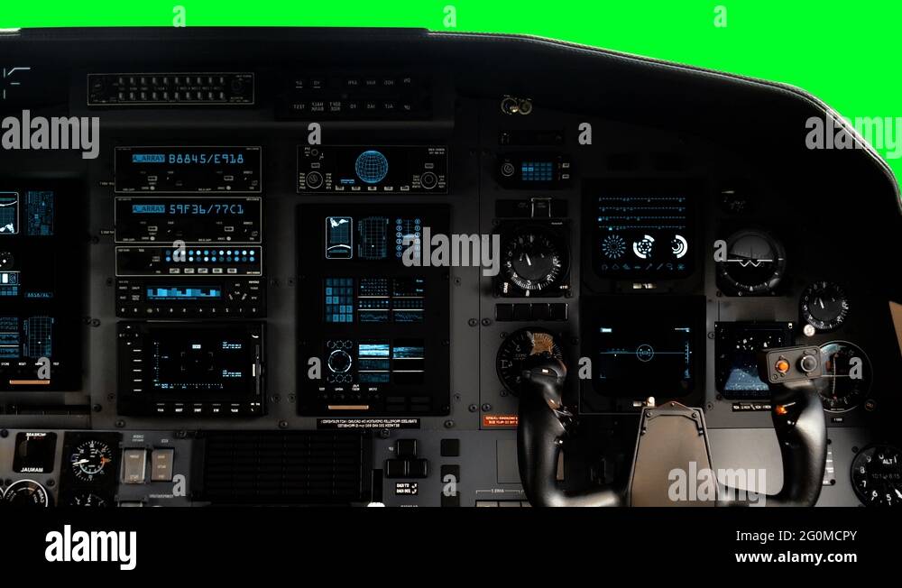 Futuristic Pilot Cockpit Seat with a Full Operative Dashboard on a ...