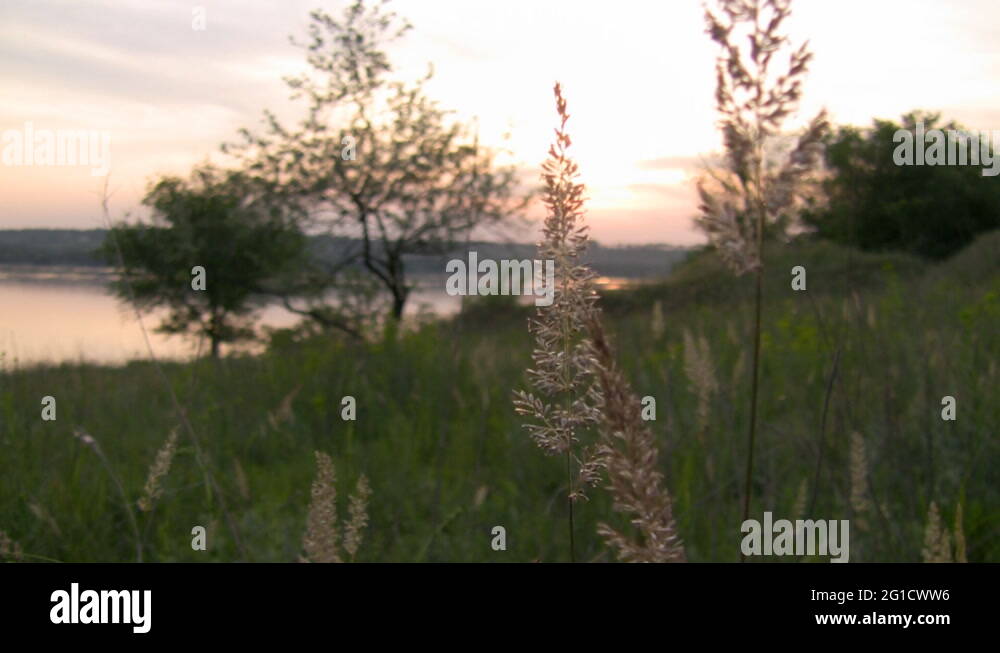 Sunset evening nature landscape sun time sky glow silhouette horizon ...