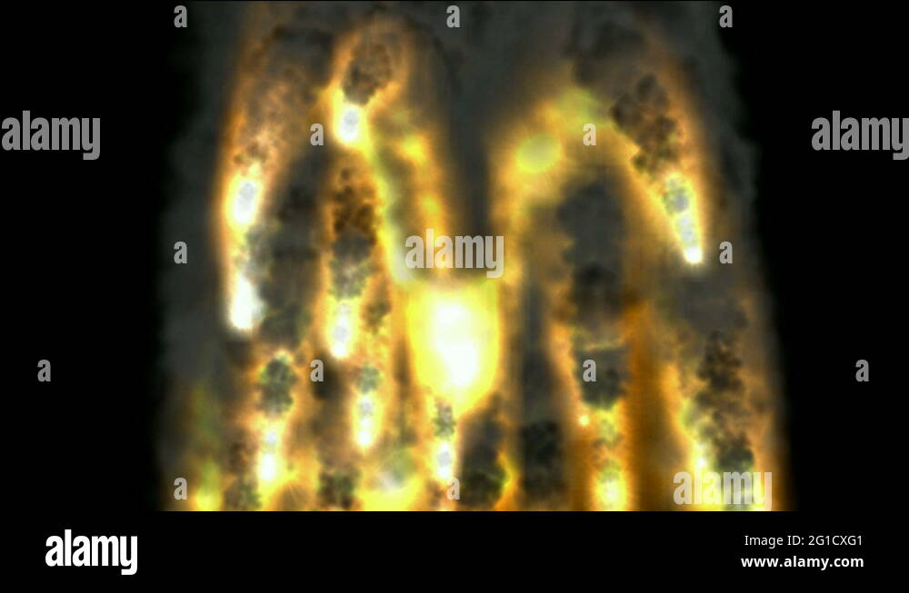 a group of missiles launched,nature volcano eruption,war scene,doomsday ...