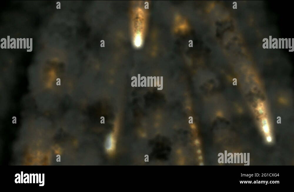 a group of missiles launched,nature volcano eruption,war scene,doomsday ...