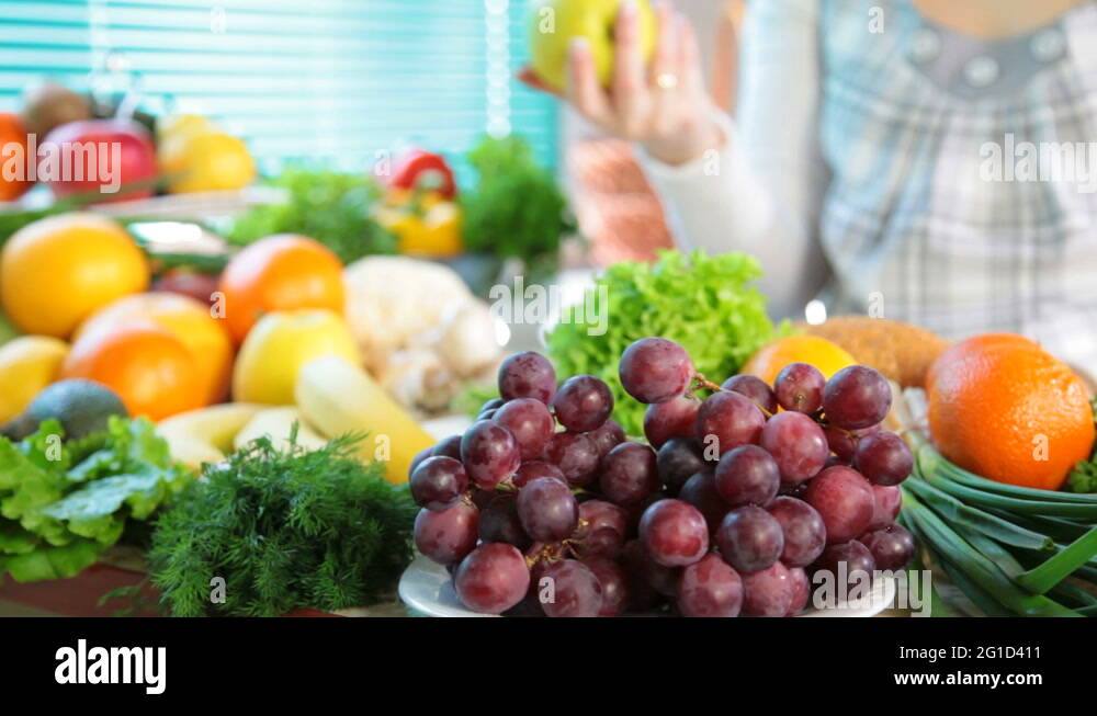 Fruits and vegetables in the kitchen Stock Videos & Footage - HD and 4K ...