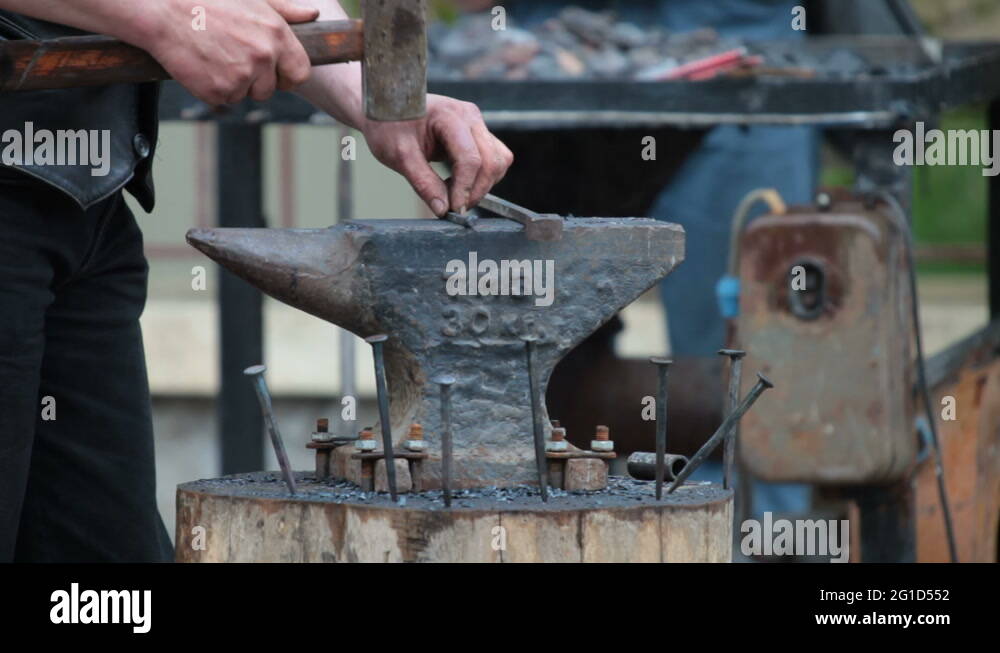 blacksmith at work Stock Video Footage - Alamy