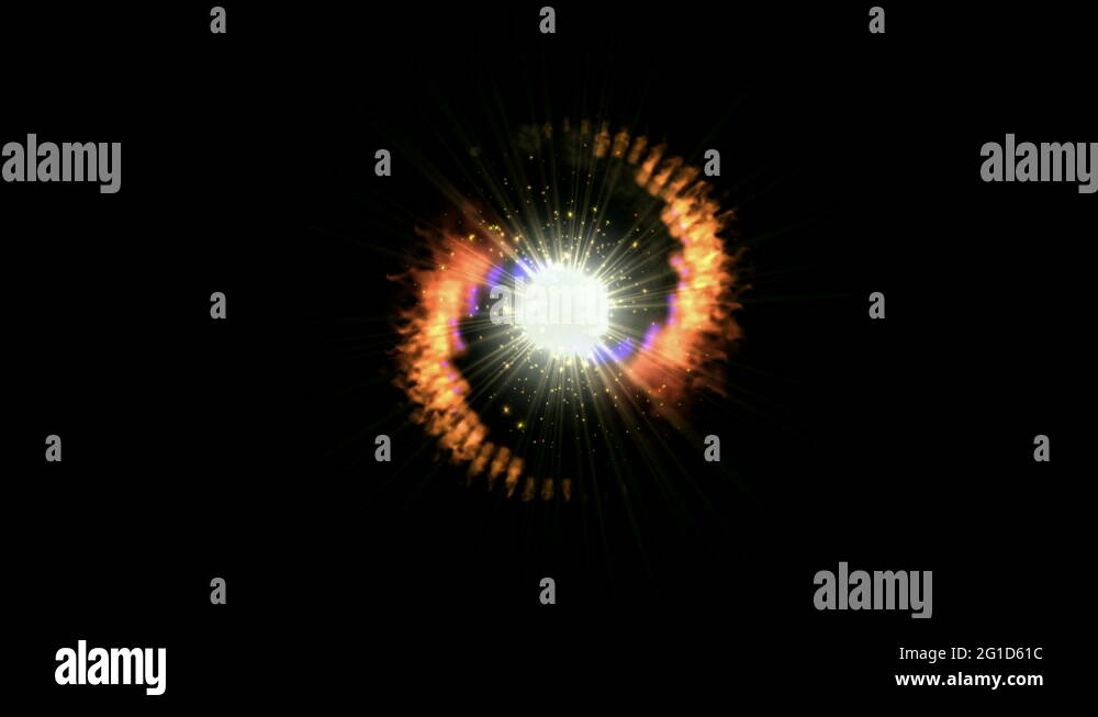 Explosion ray light fire flame star radiation particle,spark energy ...