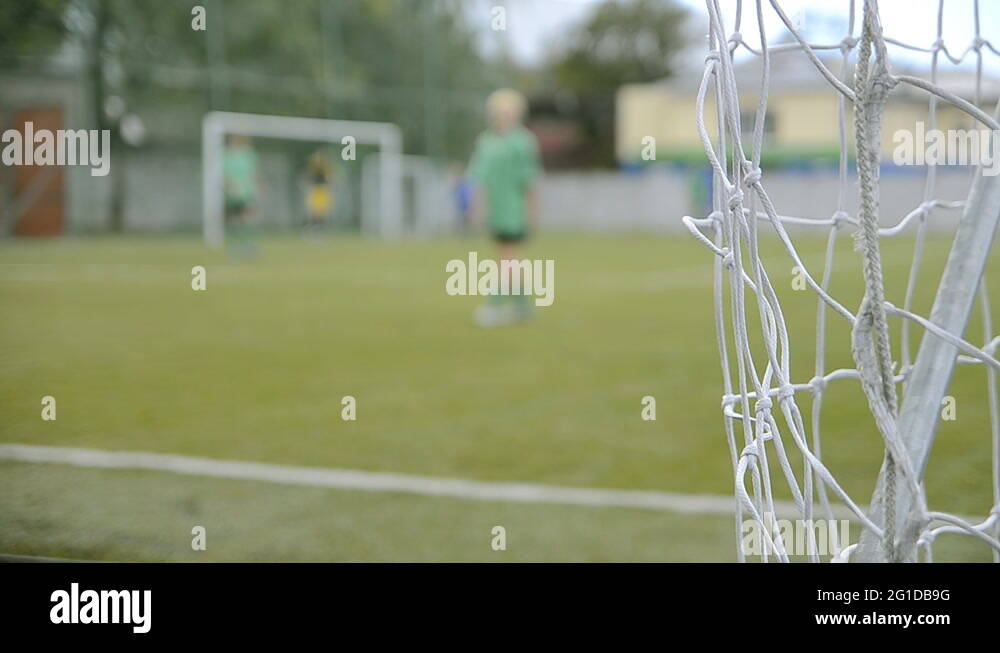 Match of a local youth football (soccer) team Stock Video Footage - Alamy