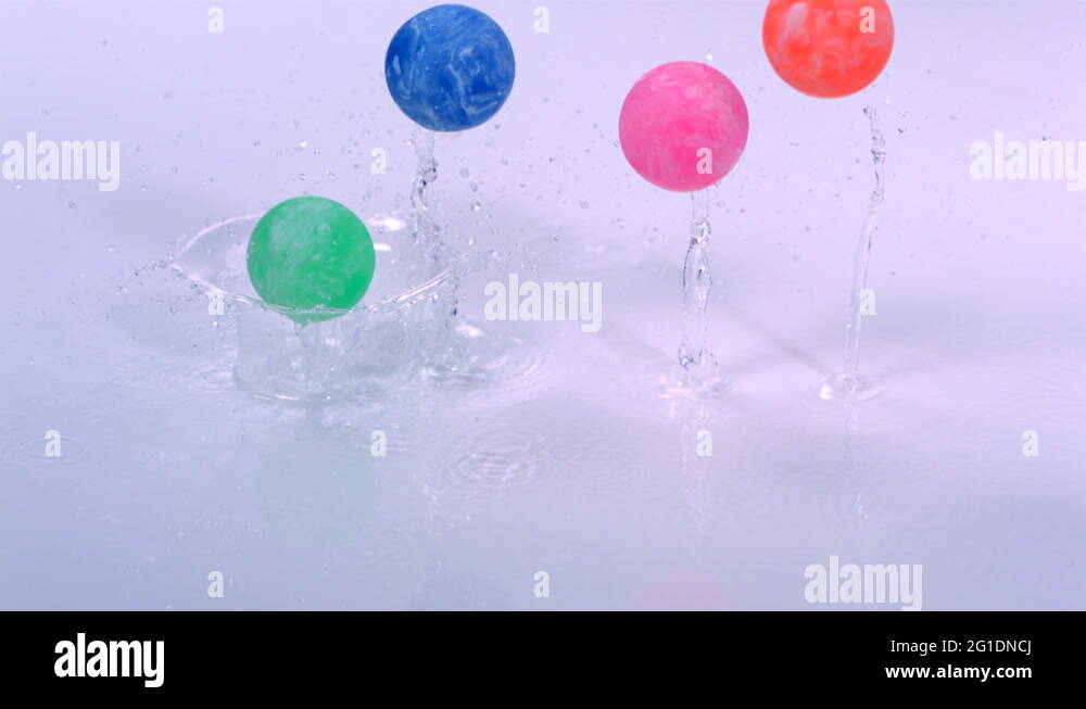 Bounce ball in water, Slow Motion Stock Video Footage - Alamy