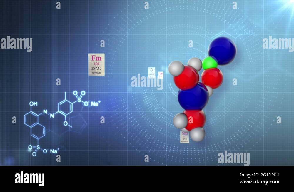 Molecular Structure with elements of Periodic table and chemical ...