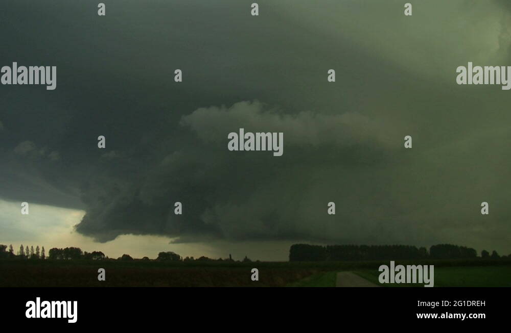 Storm - Supercell - Wall cloud - Mesocyclone - 001 Stock Video Footage ...