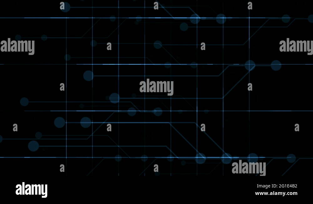 Virtual electric circuit,science tech lines,matrix dots particle ...