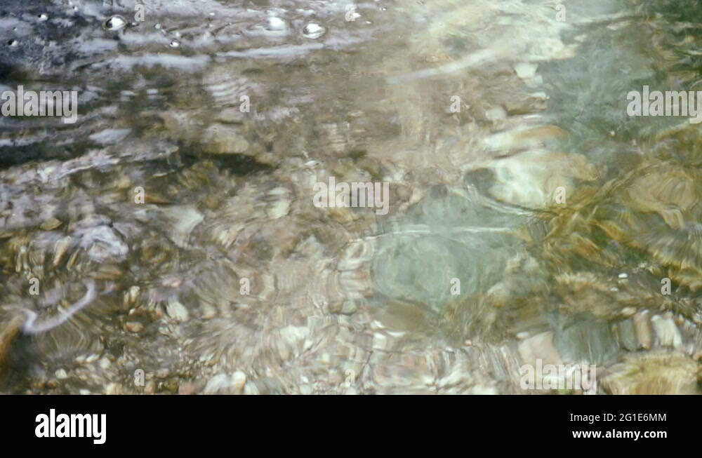 pebbles,fish & gravel under water,reflection on water,river stream on ...