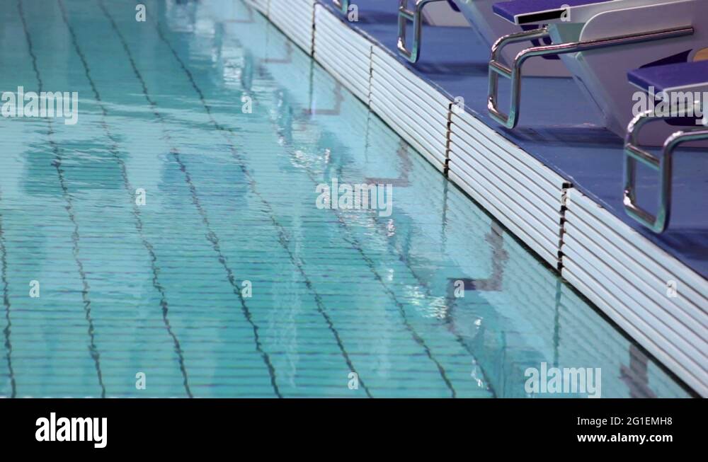 Region of pool with start position for competitions Stock Video Footage ...