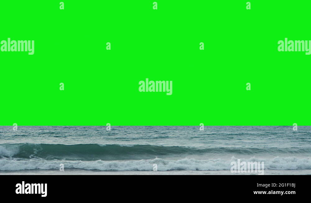 sea surf with green screen instead of the sky Stock Video Footage - Alamy