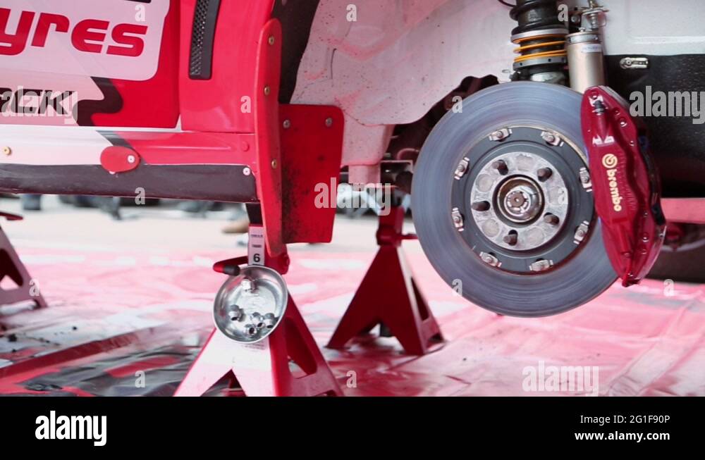 Race car chassis without wheels before start Stock Video Footage - Alamy