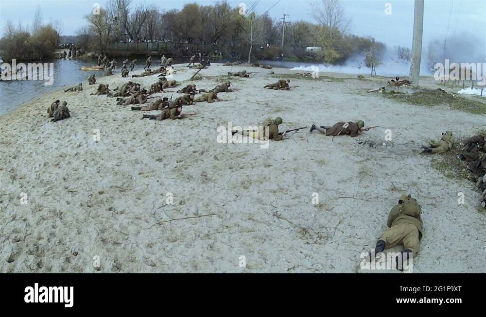 Reconstruction of military scene period 1943 year WW2 in Ukraine ...