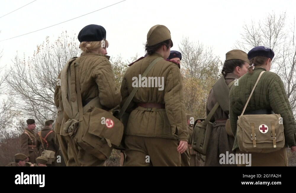 Reconstruction of military scene period 1943 year WW2 in Ukraine ...