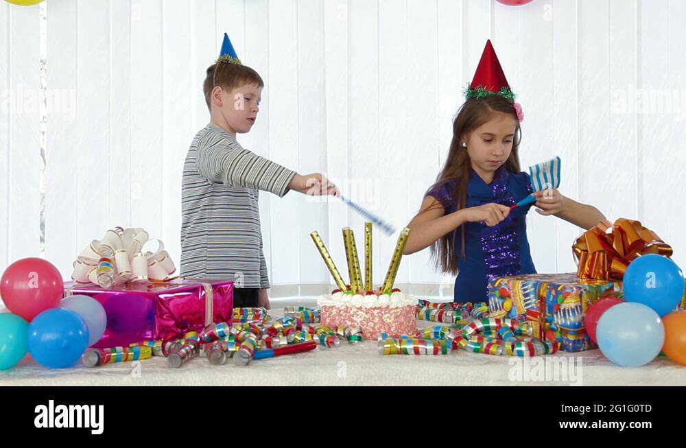 Children playing at birthday party Stock Video Footage - Alamy