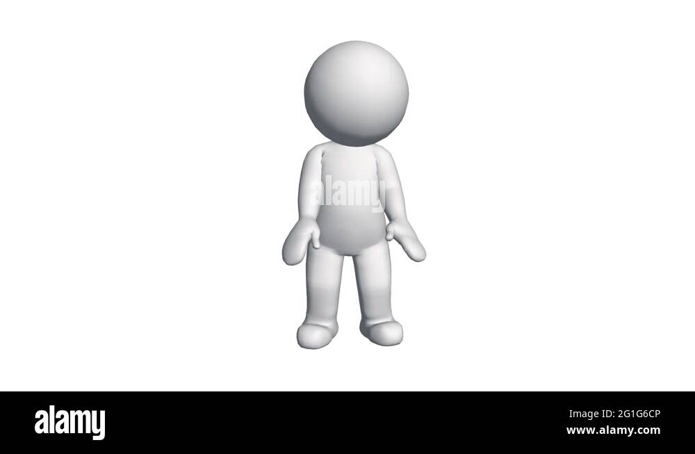 3D cartoon character Swing arm,comics people shaking body Stock Video ...