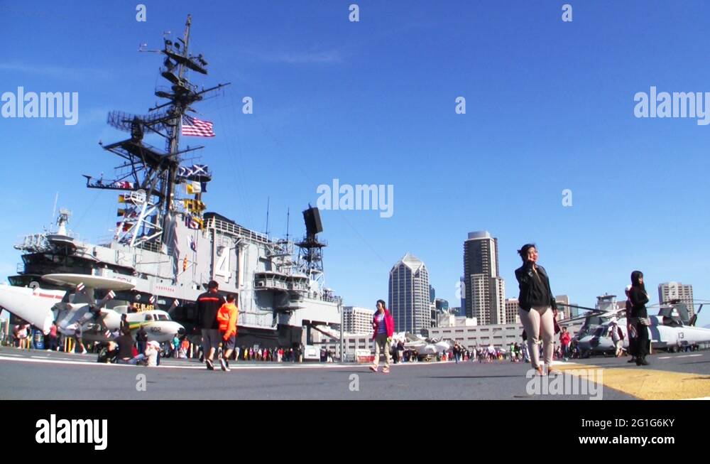 USS Midway Museum Time Lapse -Control Tower from Deck Stock Video ...