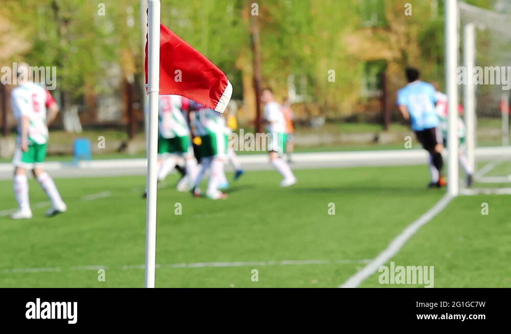 Players and a goalkeeper discourage the opponent's attack Stock Video ...