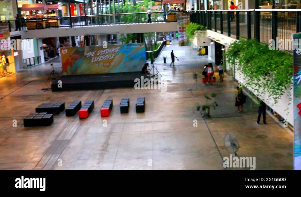 Two-storey shopping mall . Video in shift motion Stock Video Footage ...