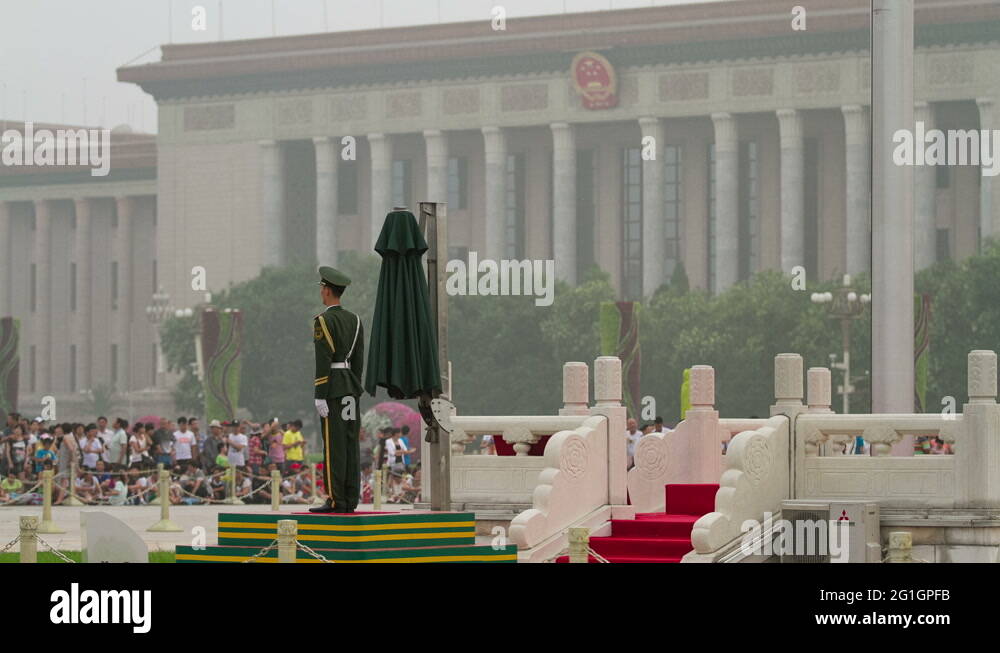 Chinese National Flag guard HD Stock Video Footage - Alamy