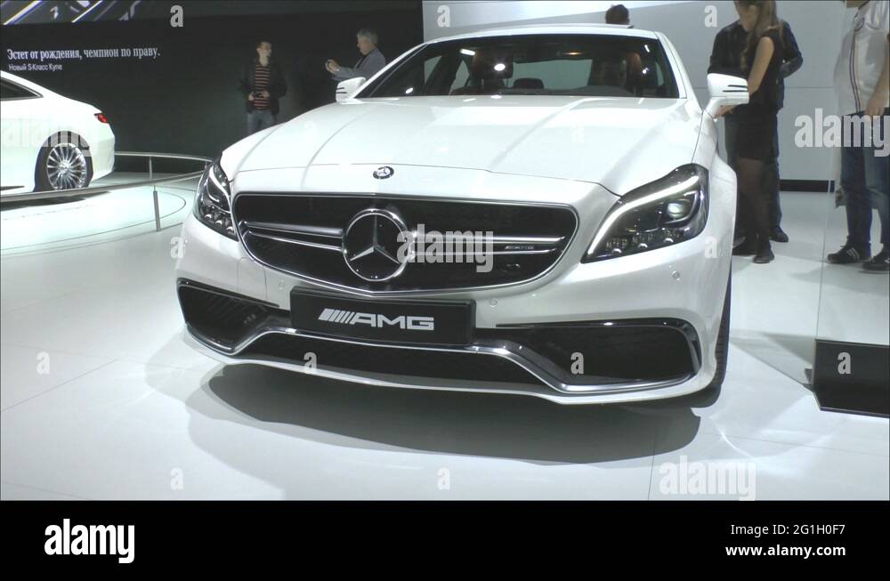 Mercedes-Benz CLS 63 AMG with the headlights MULTIBEAM LED Stock Video ...