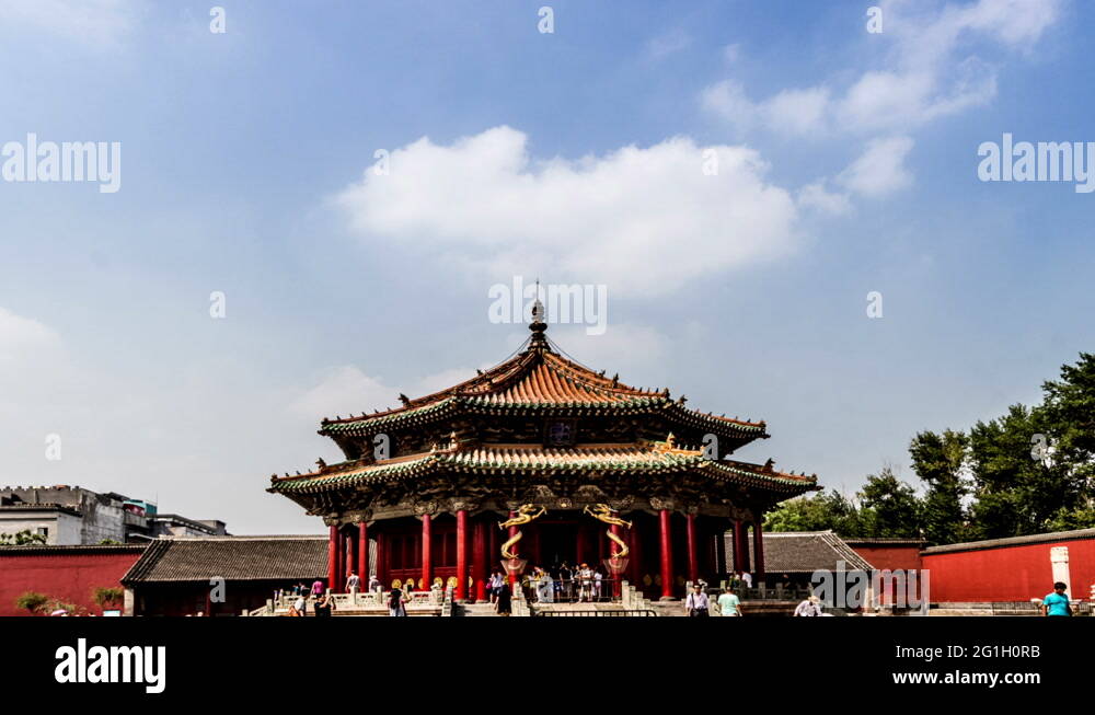 Walking from left to right,the famous Dazheng Hall in Forbidden City of ...