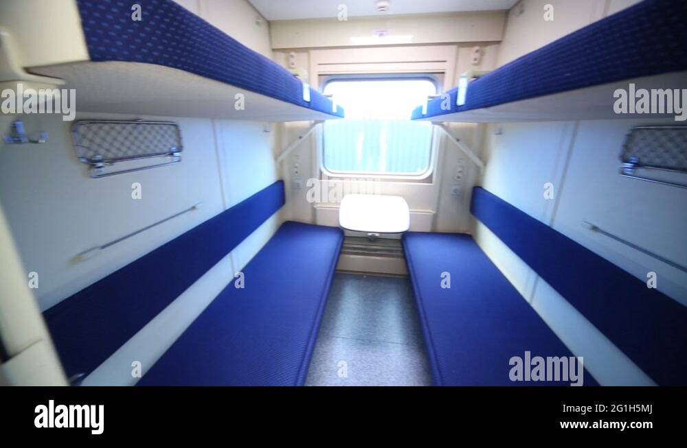 Passenger space in carriage in Tver Railway Carriage Plant Stock Video ...