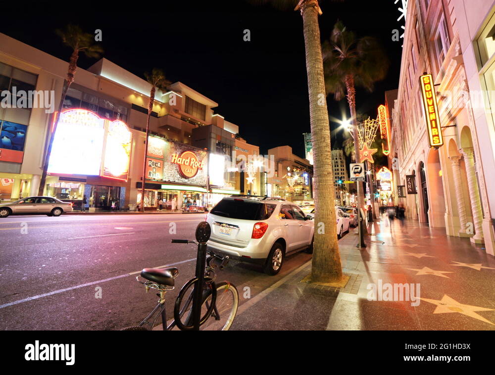 6K Hyperlapse of Hollywood Walk of Fame at Night -Full Frame Stock ...