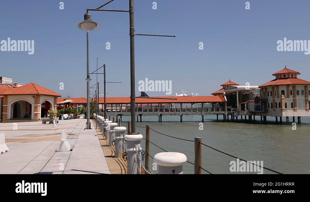 Promenade in the port of Georgetown, Malaysia Stock Video Footage - Alamy