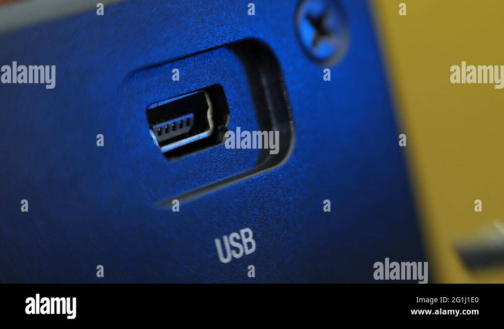 Mini USB port on the control monitor Stock Video Footage - Alamy