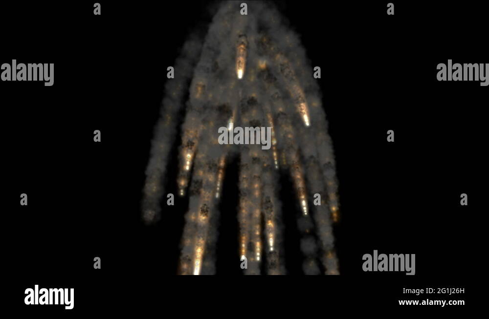 4k a group of missiles launched,nature volcano eruption,war scene ...