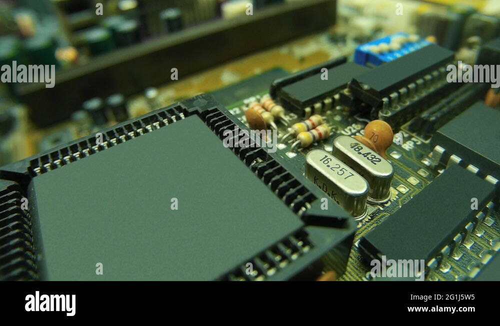 The components of the computer motherboard Stock Video Footage - Alamy