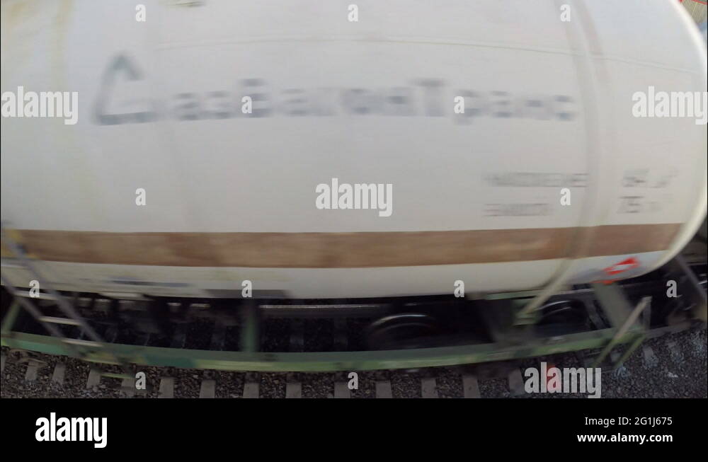 The railway, a freight train. Tanks, top view Stock Video Footage - Alamy