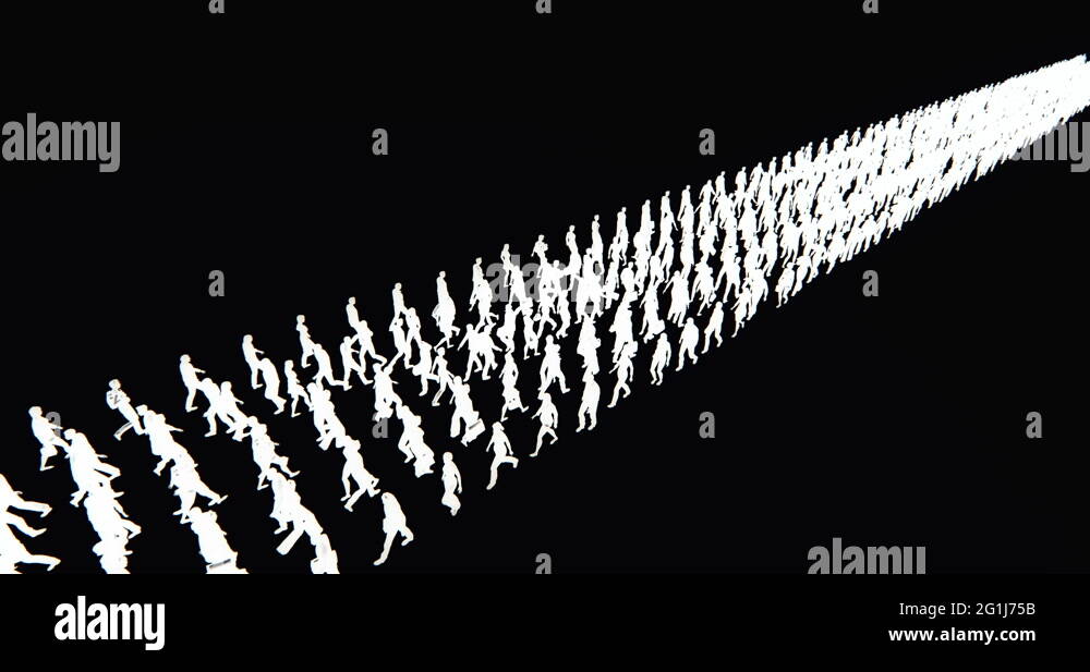 4k Crowd Of People walking turned into a row array,businessman ...