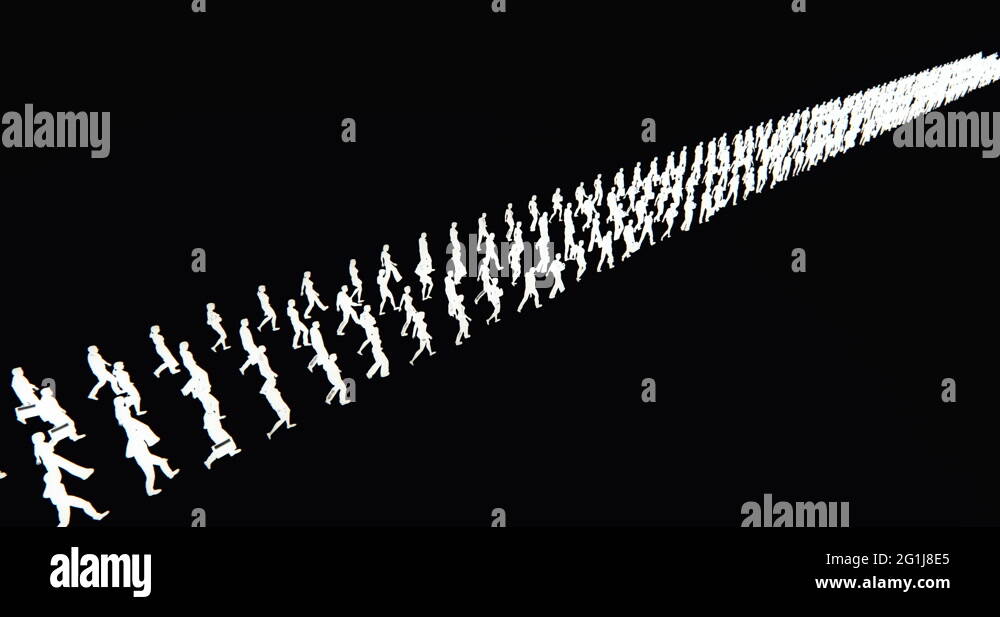 4k Crowd Of People walking turned into a row array,businessman ...