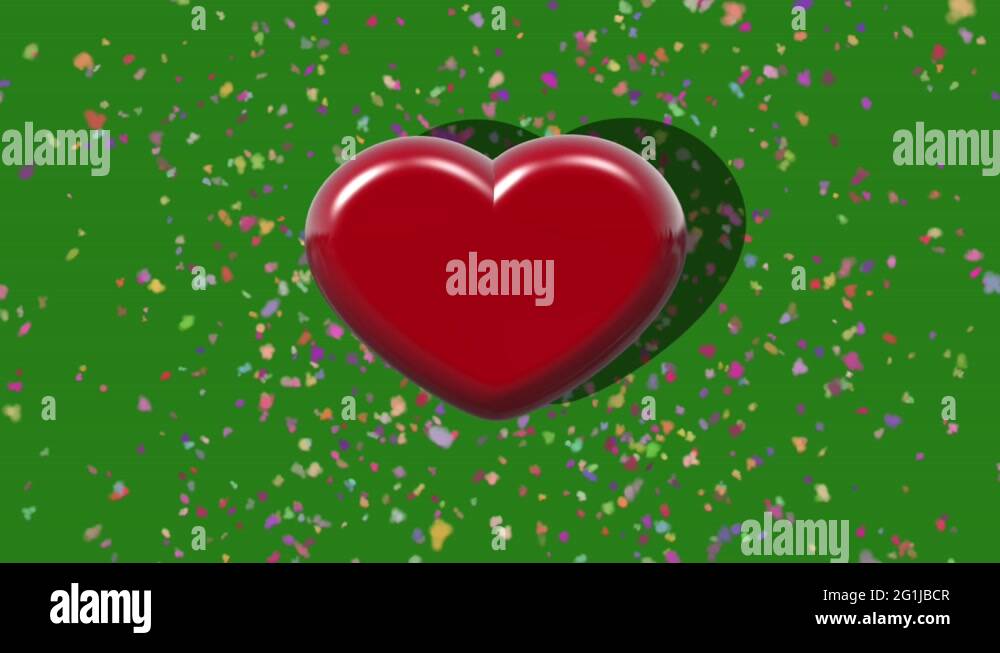 Animation 3D Heart pulse with colorful flap on Green Screen Stock Video ...